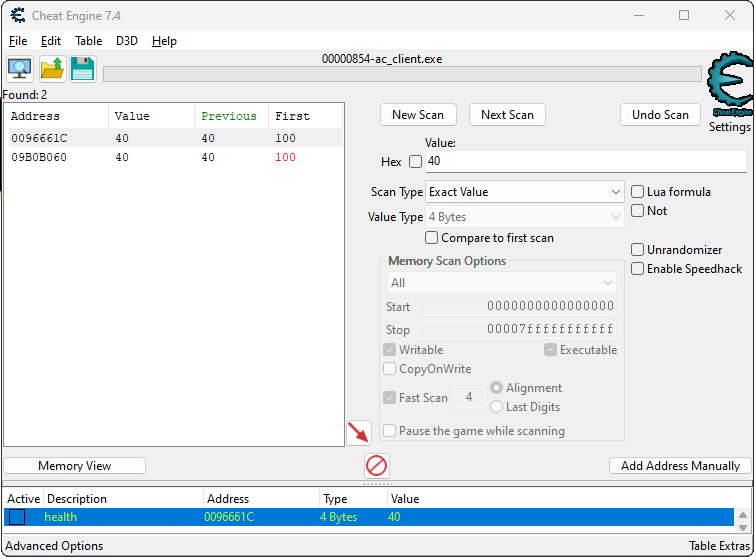 Memory editing : Gaining infinite health and ammo – 0xPxt.github.io